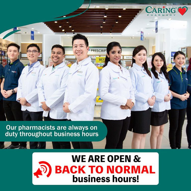 We Are Back to Normal Business Hours | CARiNG Pharmacy