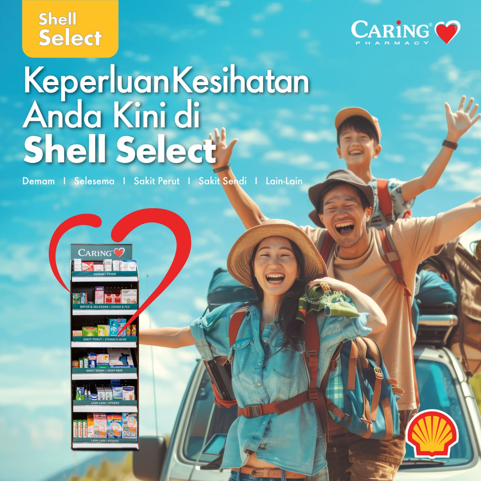 Keperluan Kesihatan Anda Kini di Shell Select | CARiNG Pharmacy